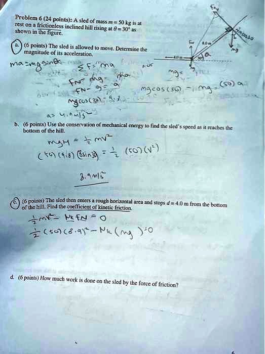 SOLVED: Texts: Problem 6 24 points A sled of mass m = 50 kg is at rest ...
