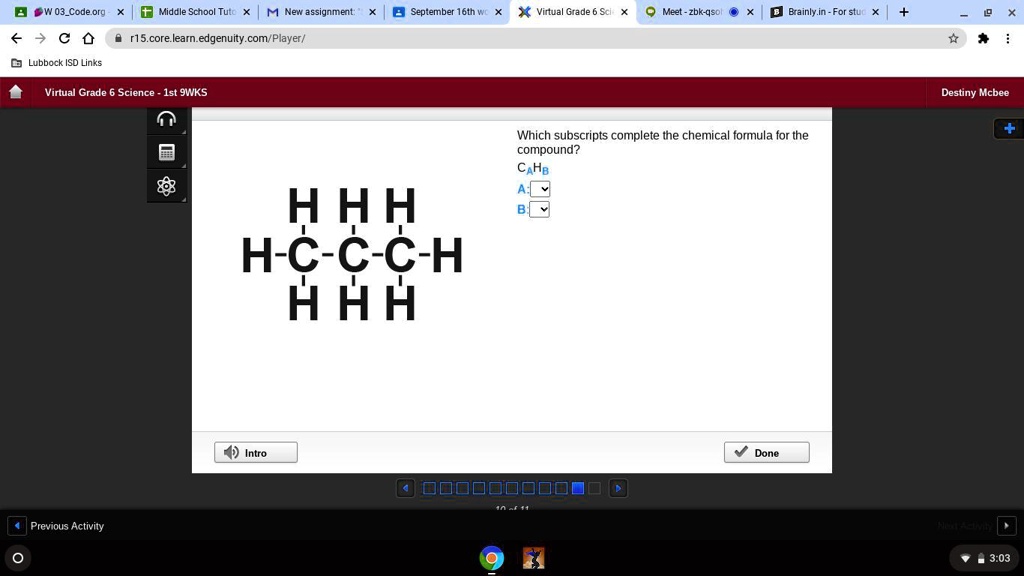 SOLVED: 'Which subscripts complete the chemical formula for the compound?'