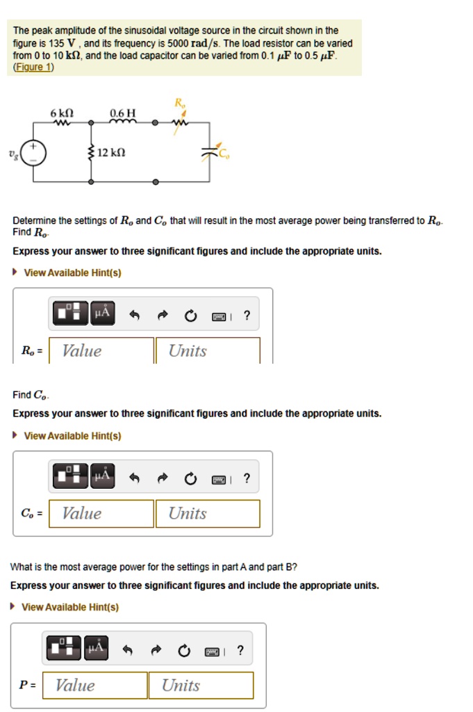 the peak amplitude of the sinusoidal voltage source in the circuit shown in the figure is 135 ...