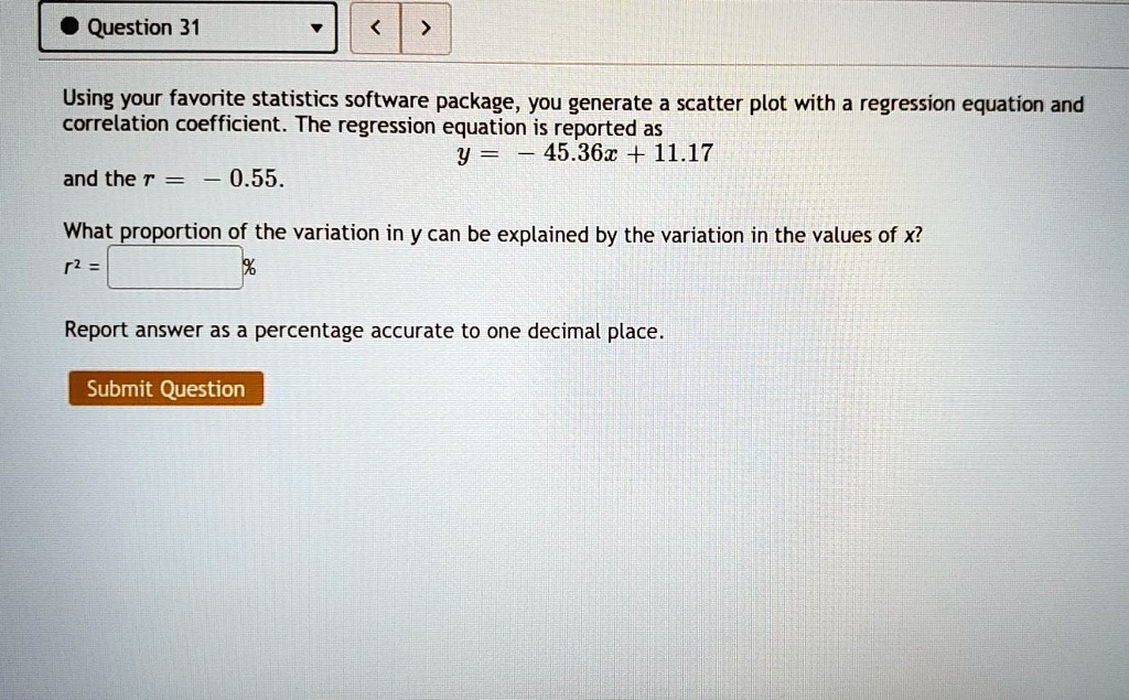question 31 using your favorite statistics software package you ...
