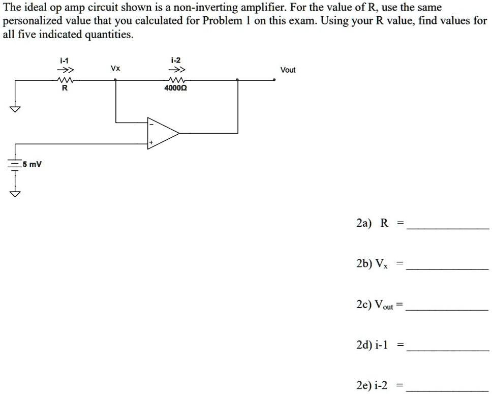 SOLVED: The ideal op amp circuit shown is a non-inverting amplifier ...