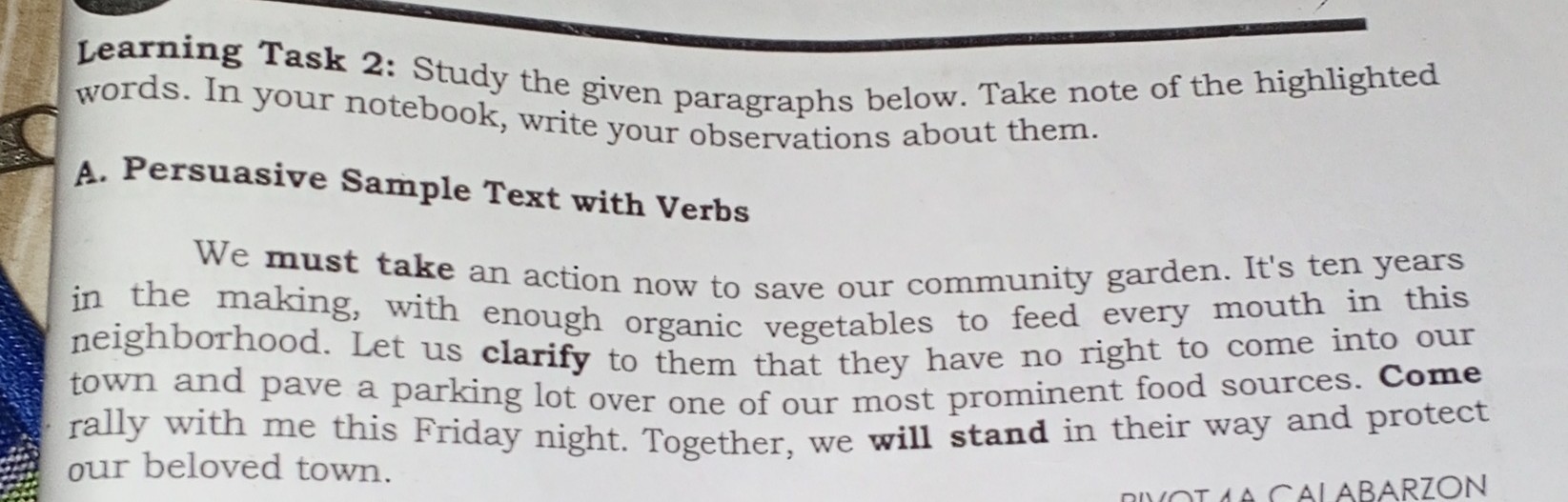 SOLVED: Learning Task 2: Study the given paragraphs below. Take note of the highlighted words ...