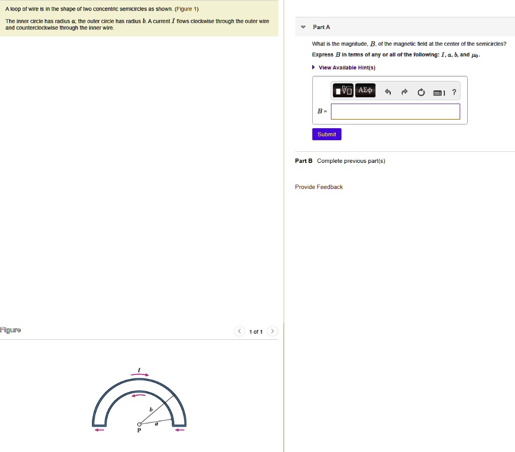 SOLVED:AdoD of wire in the shape Of two concentric semicircles a5 shown: (Figure The inner ...
