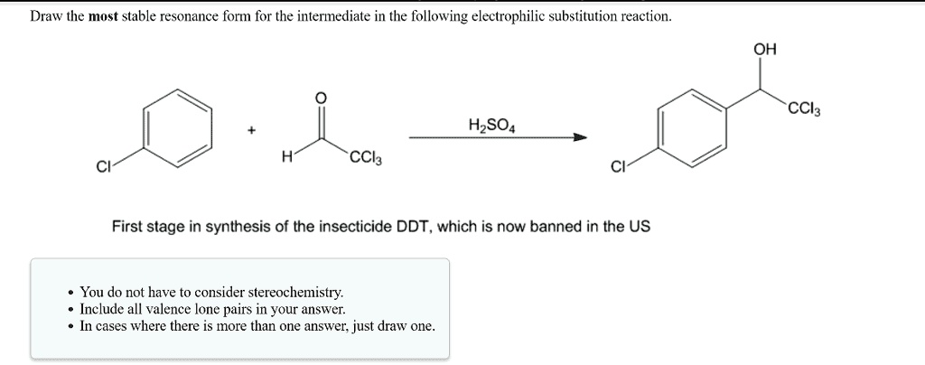 SOLVED: ' Draw the most stable resonance form for the intermediate in ...