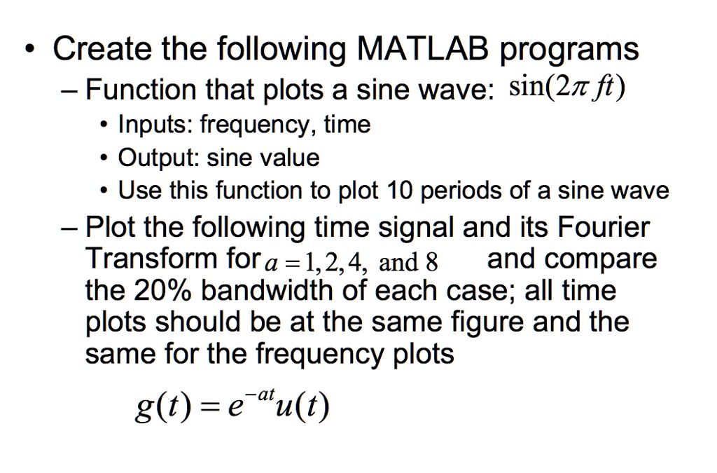 Solved Create The Following Matlab Programs Function That Plots A 3155