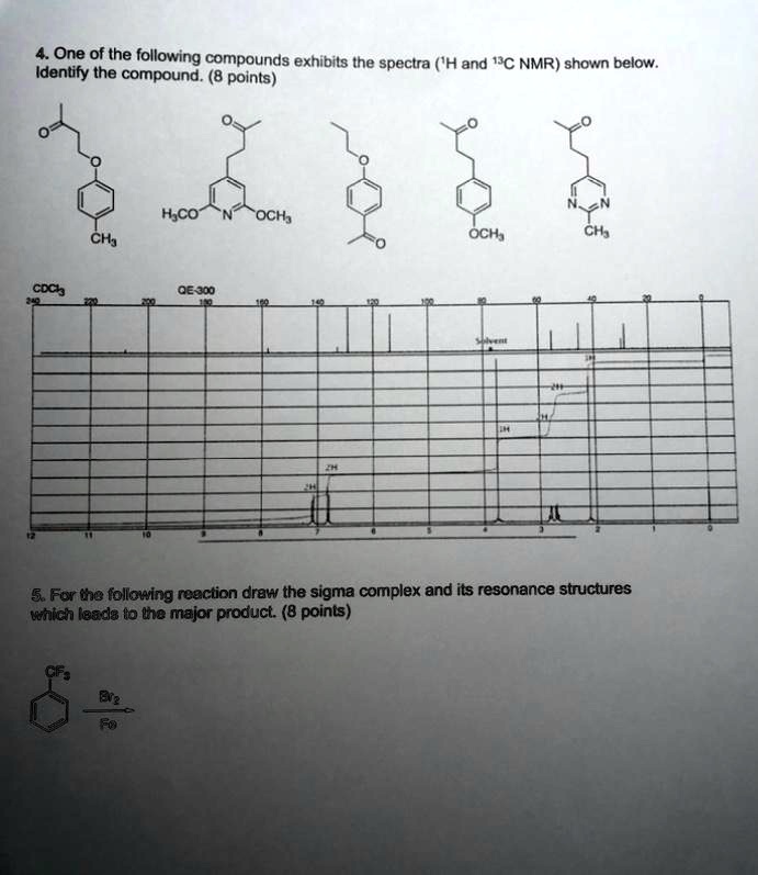 SOLVED: One of the following compounds exhibits the spectra ('H and "C ...