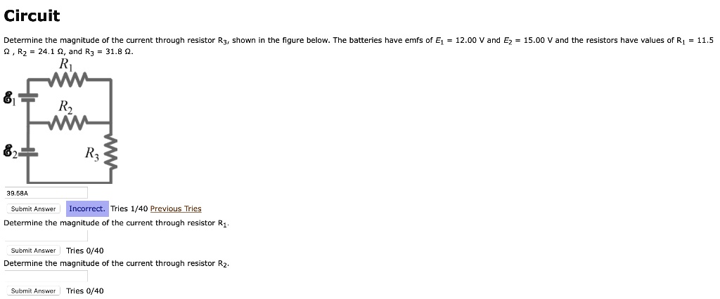 Solved Determine The Magnitude Of The Current Through Resistor R3