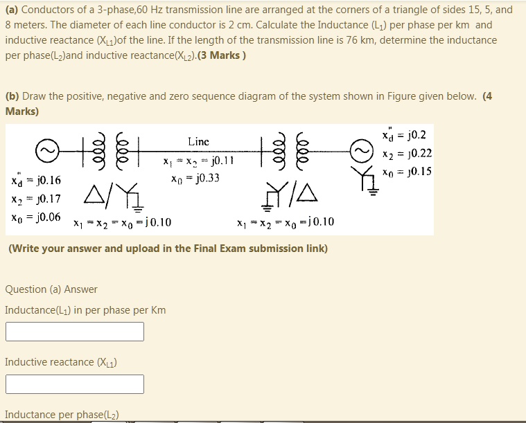 (a) Conductors of a 3-phase, 60 Hz transmission line are arranged at ...