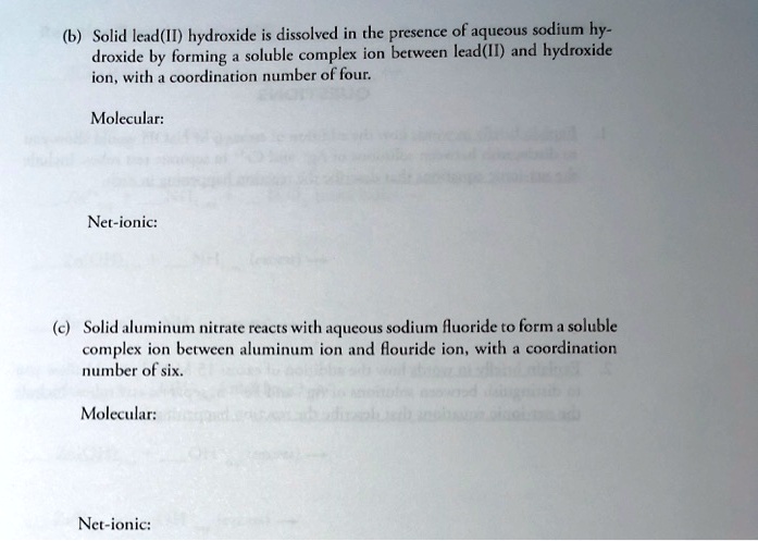 SOLVED: Solid lead(II) hydroxide is dissolved in the presence of ...