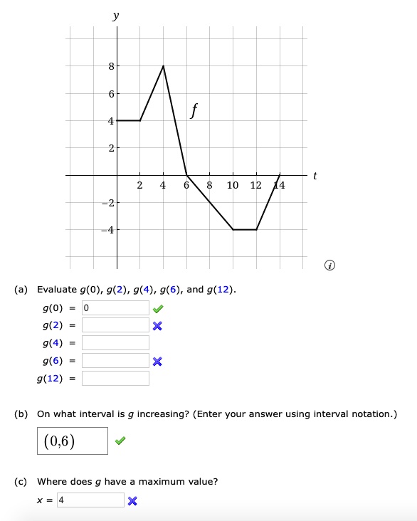 let gx x 0 ft dt where f is the function whose graph is shown six line segments are connected to ...