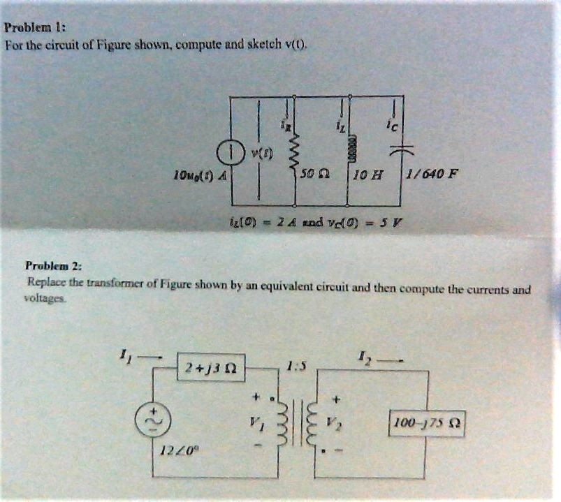 SOLVED: Using MATLAB, solve the following problems. Problem 1: For the circuit of Figure shown ...