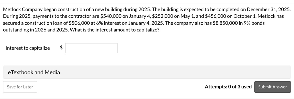 Metlock company began construction of a new building during...