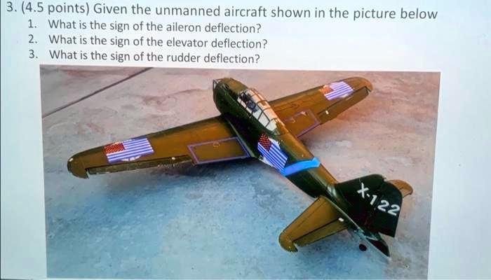 3. (4.5 points) Given the unmanned aircraft shown in the picture below ...