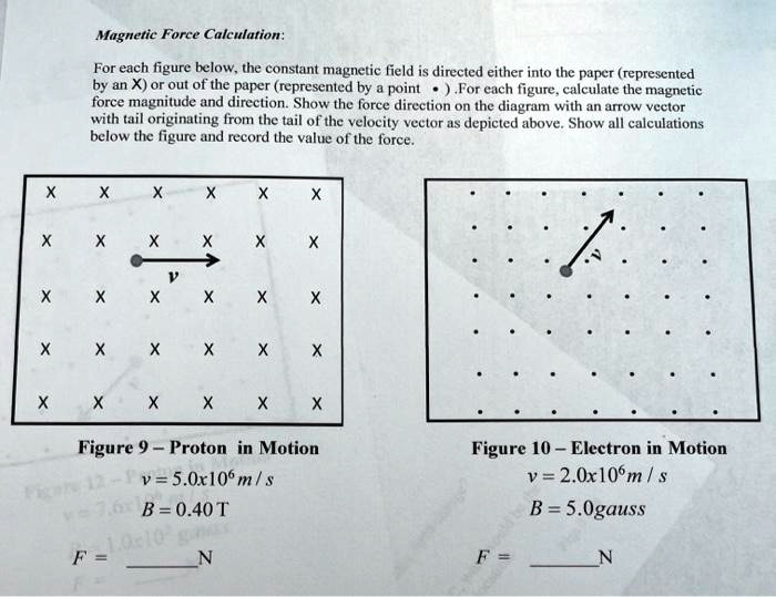 Magnetic Force Calculation: For each figure below, the constant ...