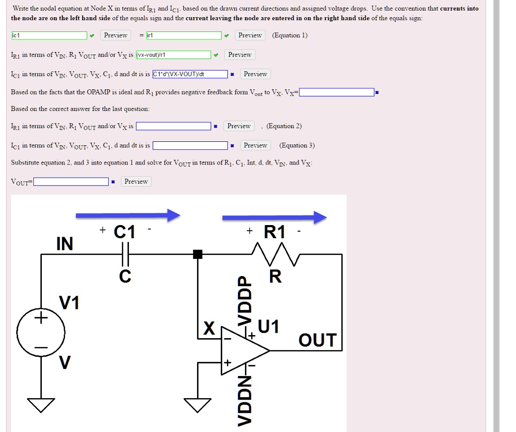 SOLVED: For the circuit shown below, complete all steps to derive the input-output time-based ...