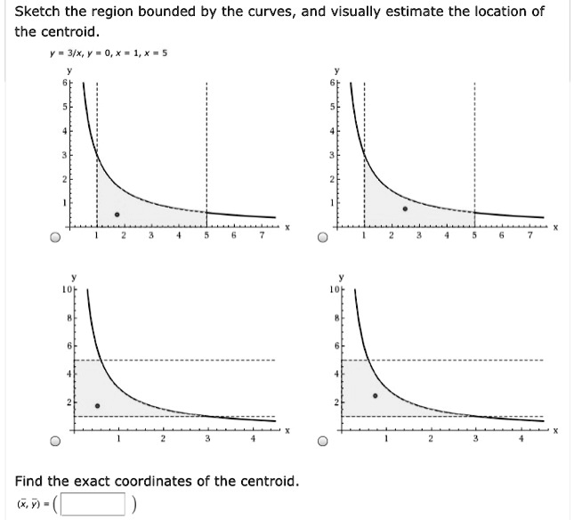 SOLVED: Sketch the region bounded by the curves, and visually estimate the location of the ...