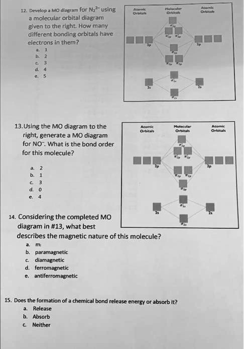 12. Develop a MO diagram for N?? using a molecular orbital...