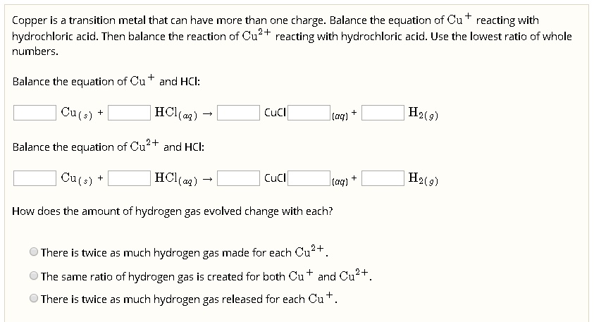 [GET ANSWER] Copper is a transition metal that can have more than one ...