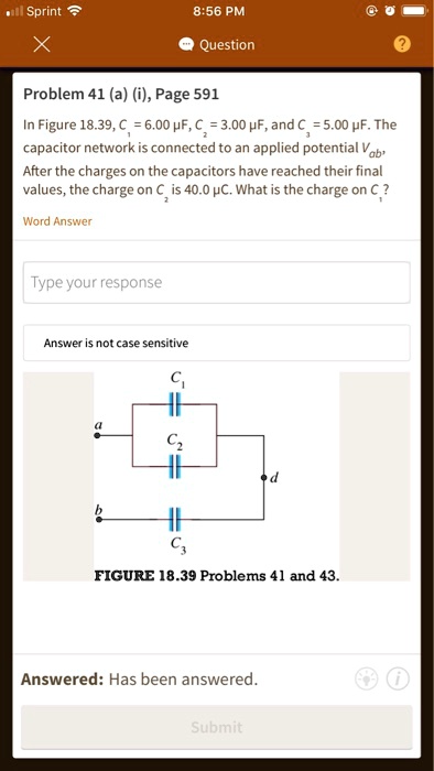 sprint 856 pm question problem 41 a i page 591 in figure 1839 600 pf 300 pf and 500 hf the ...