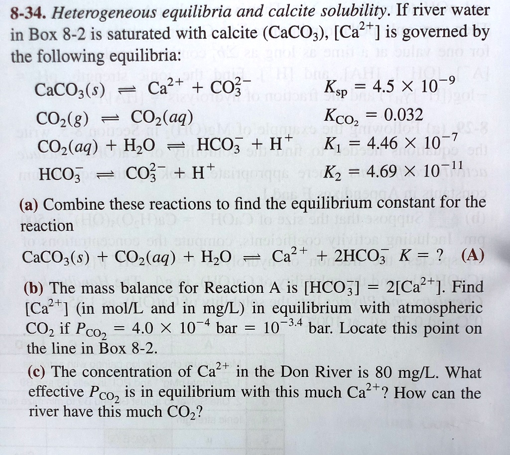 8 34 heterogeneous equilibria and calcite solubility if river water in ...