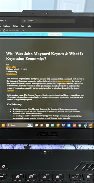 SOLVED: Texts: Who Was John Maynard Keynes What Is Keynesian Economics ...