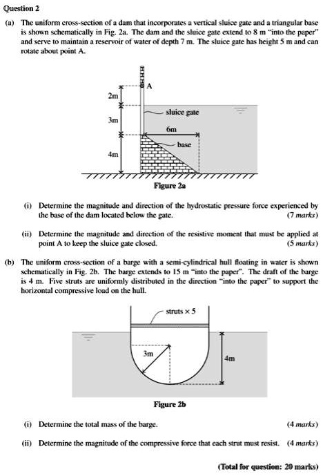 SOLVED: The uniform cross-section of a dam that incorporates a vertical ...