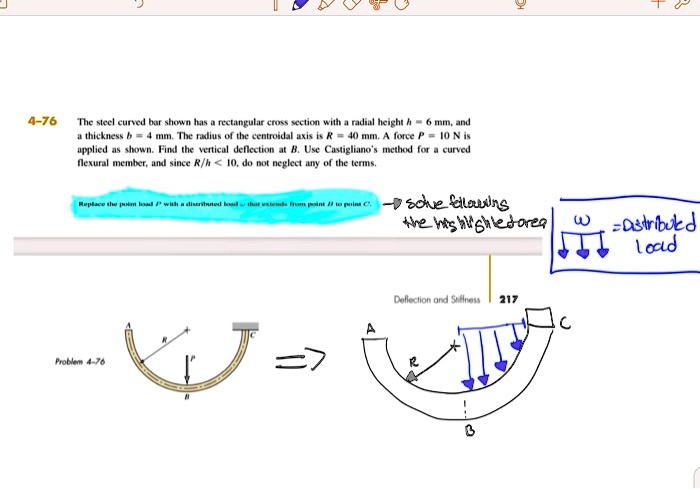4 76 the steel curved bar shown has a rectangular cross section with a ...