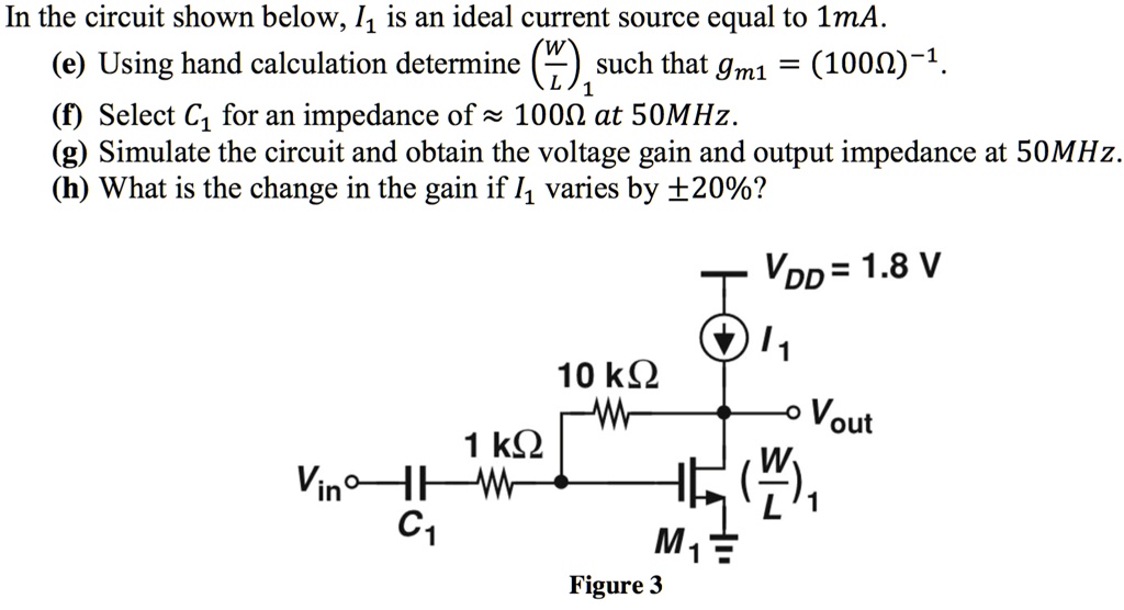 SOLVED: In the circuit shown below, I is an ideal current source equal to 1 mA. W (e) Using hand ...