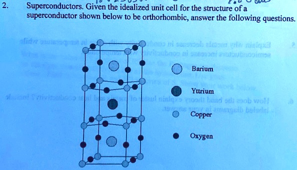 SOLVED: Superconductors: Given the idealized unit cell for the ...
