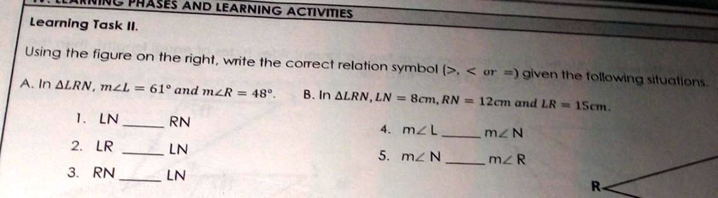 SOLVED: 'learning task 2 using the figure on the right write the correct answer from the given ...