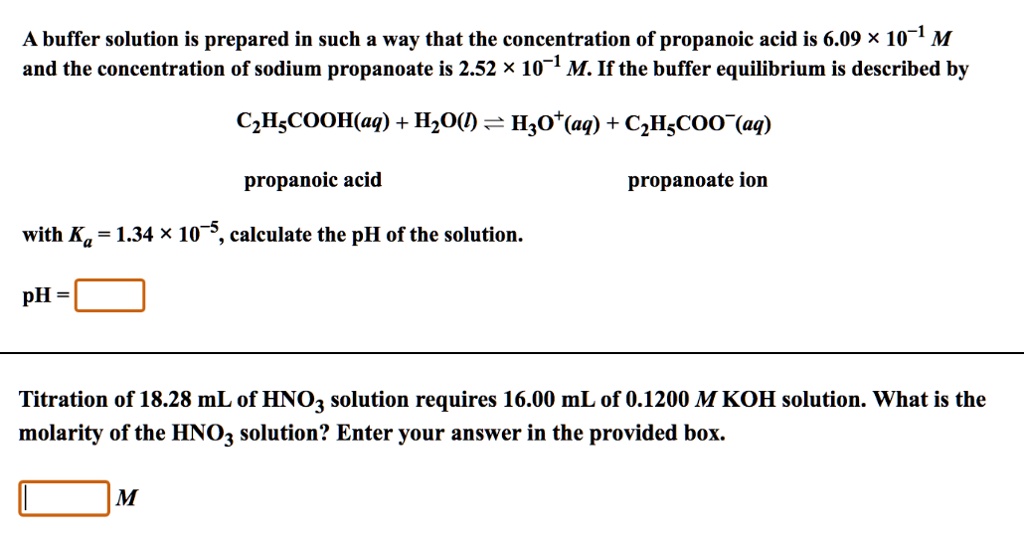 SOLVED: A buffer solution is prepared in such a way that the ...