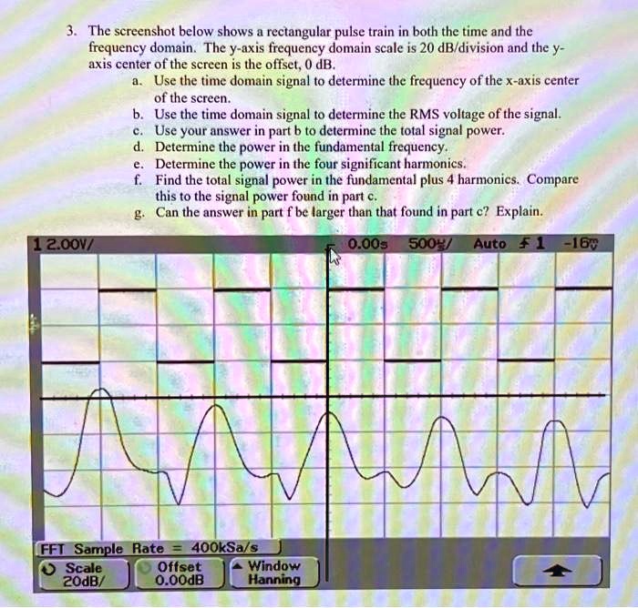 SOLVED: fake 3 3. The screenshot below shows a rectangular pulse train ...