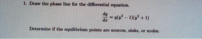 SOLVED: Draw the phase line for the differential equation yly? 1)v? + 1 ...