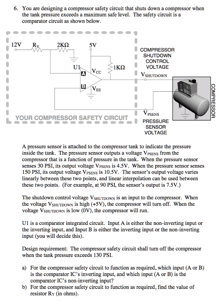 SOLVED: You are designing a compressor safety circuit that shuts down a ...