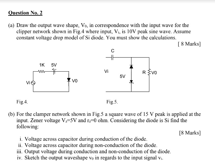Question No. 2 (a) Draw the output wave shape, Vo, in correspondence ...