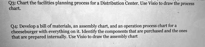 SOLVED: Q3: Chart the facilities planning process for a Distribution ...