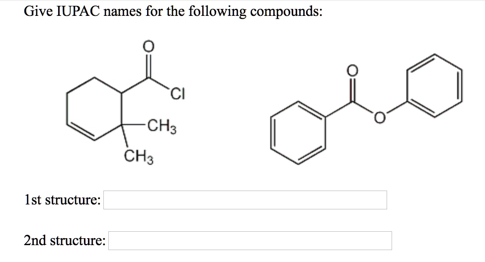 SOLVED: Give IUPAC names for the following compounds: Cl CH3 CH3 Ist ...