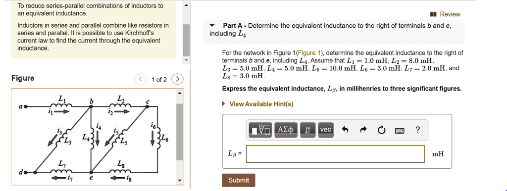 Part A - Determine the equivalent inductance to the right of terminals ...