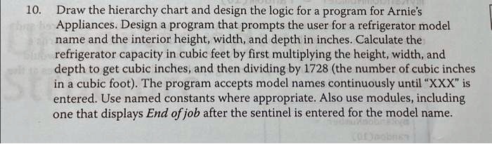 SOLVED: 10.. Draw the hierarchy chart and design the logic for a ...
