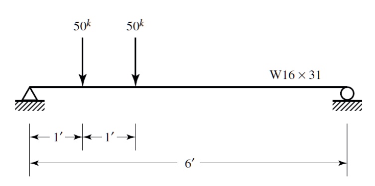SOLVED: 'The simply supported beam shown below was designated as W16X31 ...