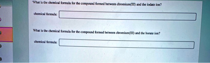 thal s the chcmical formula for thc compound formed betuccn chromiumii ...