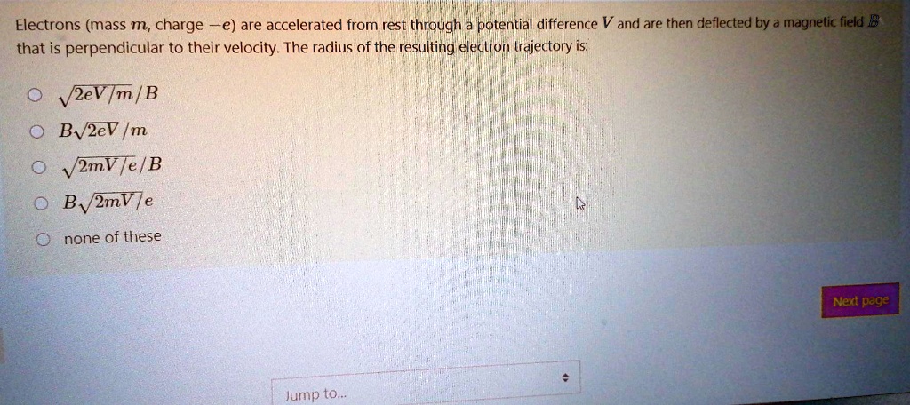 Solved Electrons Mass M Charge E Are Accelerated From Rest Through