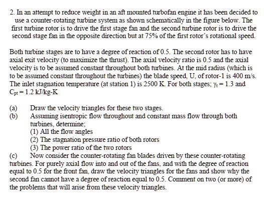 2. In an attempt to reduce weight in an aft mounted turbofan engine it ...