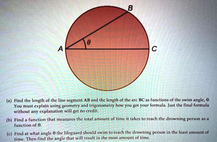 SOLVED Find The Length Of The Line Segment AB And The Length Of The Arc 