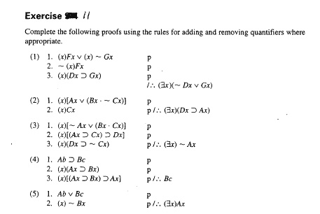 SOLVED: Exercise: Complete the following proofs using the rules for adding and removing ...