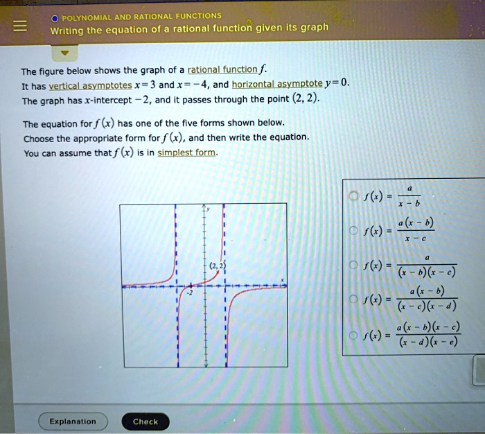 SOLVED:POLYNOMIAL AND RATIONAL FUNCTIONS Writing the equation of ... SOLVED:POLYNOMIAL AND RATIONAL FUNCTIONS Writing the equation of ...