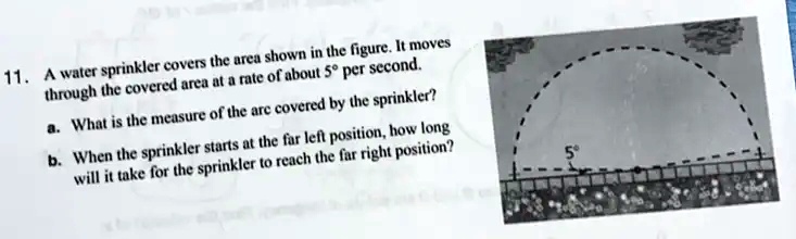 11. A water sprinkler covers the area shown in the figure. It moves ...