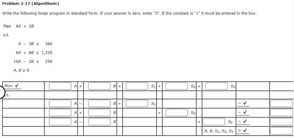 problem 2 17 algorithmic write the following linear program in standard ...