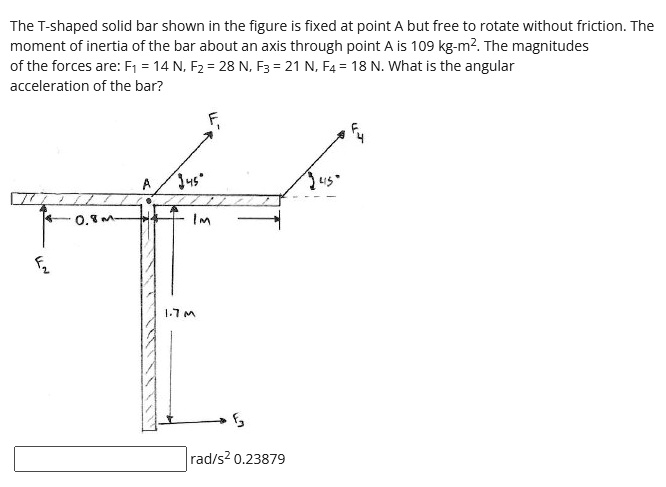 SOLVED: The T-shaped solid bar shown in the figure is fixed at point A ...
