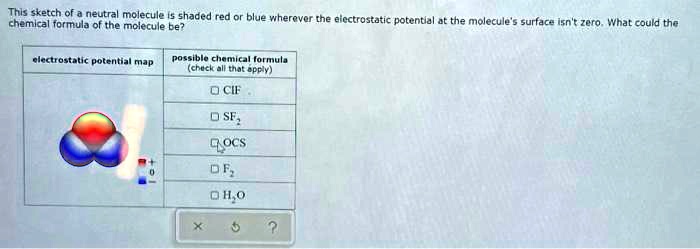 SOLVED: This sketch of a neutral molecule is shaded red or blue ...
